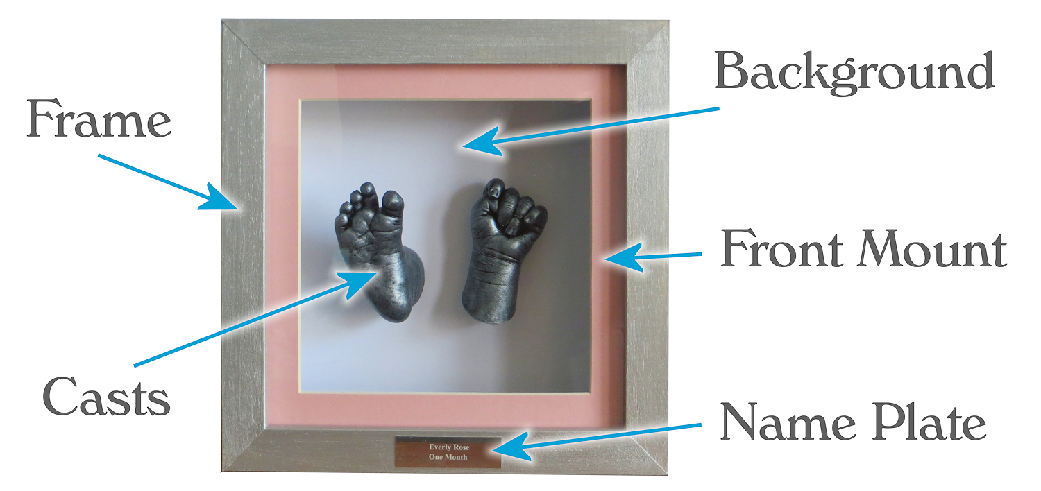 Luxury Box Framed Baby Hand and Feet Casts - Bembridge Castings